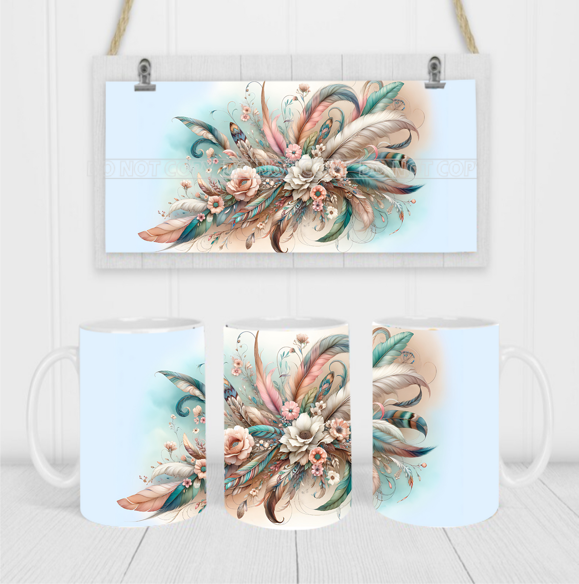 Floral Swag - Coffee Mug Wrap - Sublimation Transfers – Sticky Fingers ...